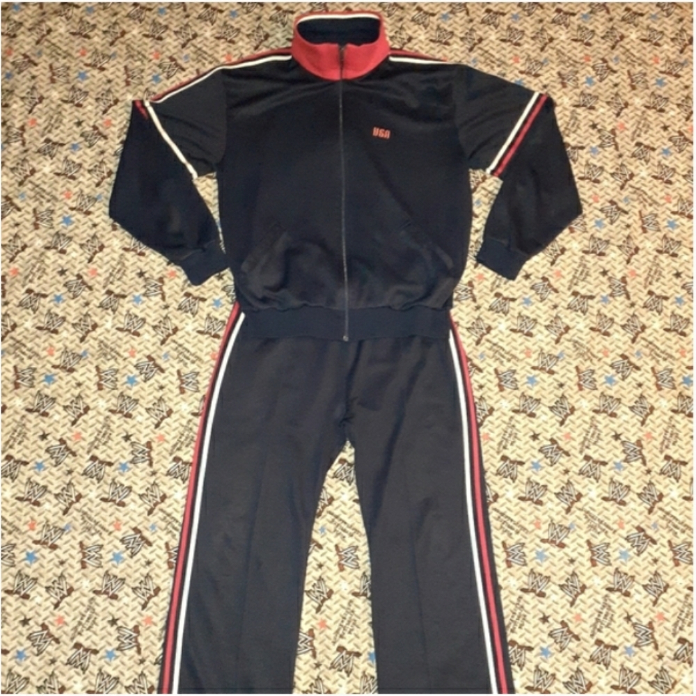 70s Usa Olympics Tracksuit Track Jacket Pants Us - Gem